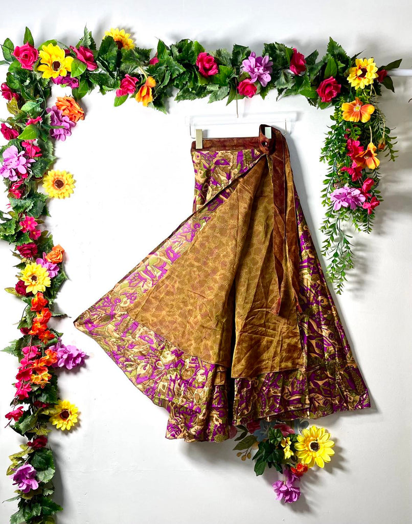 Upcycled Reversible Silk Wrap Skirt – Habiba Boho Boutique
