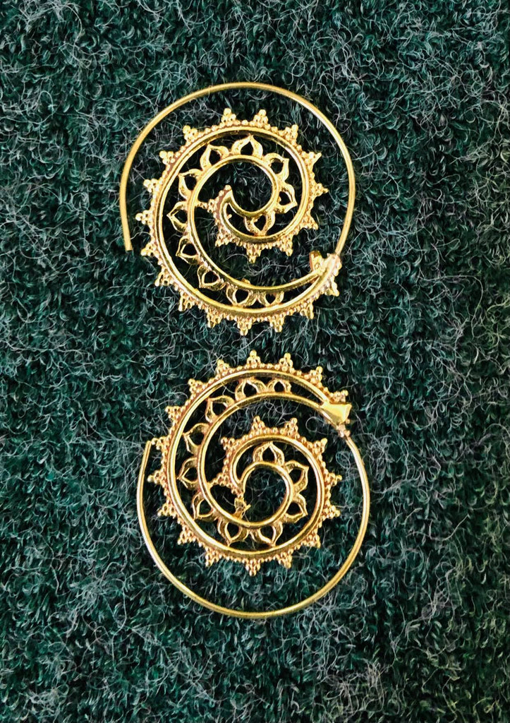 Indie Slide-Through Earings Brass – Habiba Boho Boutique